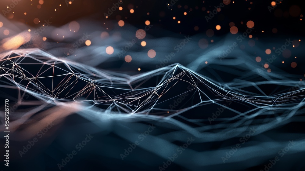 Futuristic 3D Wireframe Website Layout Digital Design Concept Visualization Stock Illustration ...