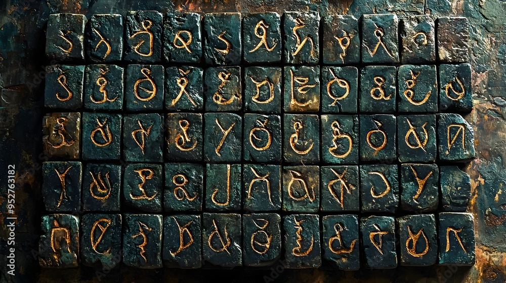 Khmer Alphabet Characters Depicting Traditional Cambodian Language ...