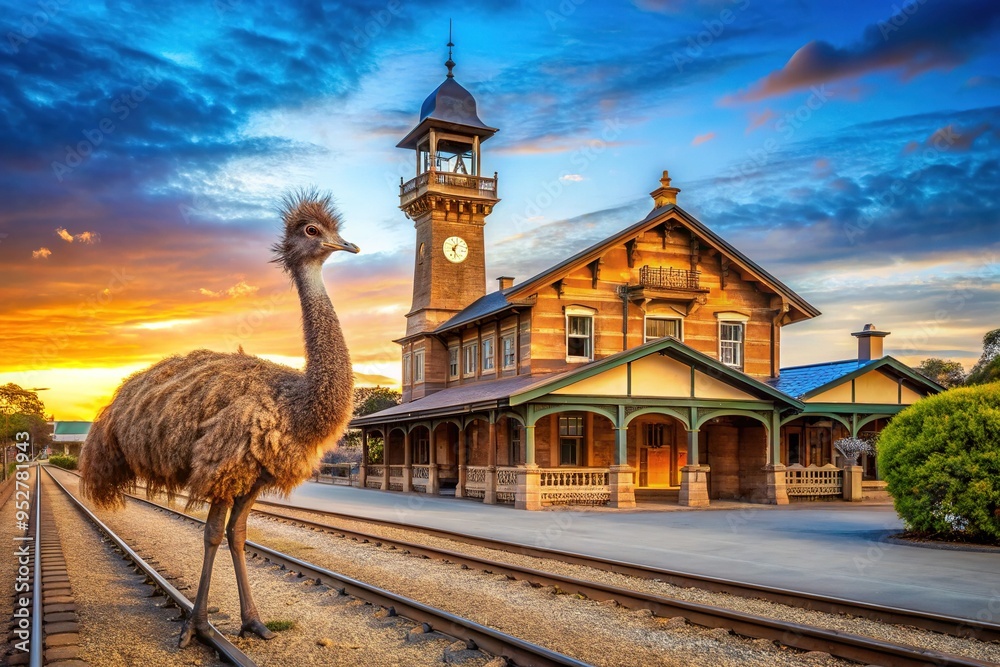 Gentle giant soft Kangaroo Island emu stands proudly in front of ...