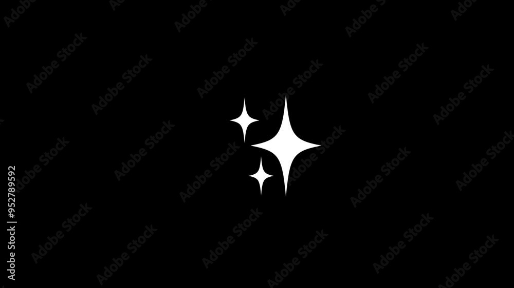 Twinkling stars 4K Animation Alpha Channel, white cartoon, flat, vector ...