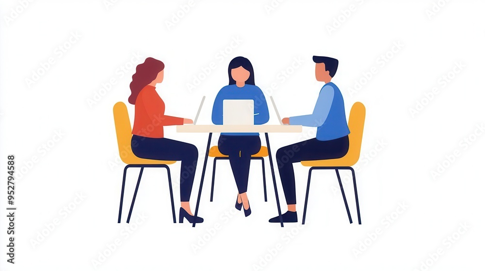 Virtual meetings flat design, front view, high engagement theme ...