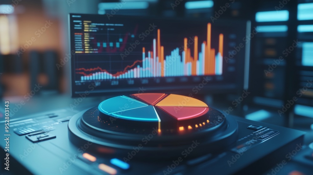 Interactive 3d Pie Chart With Animated Segments And Real Time Data Updates Displayed On A High