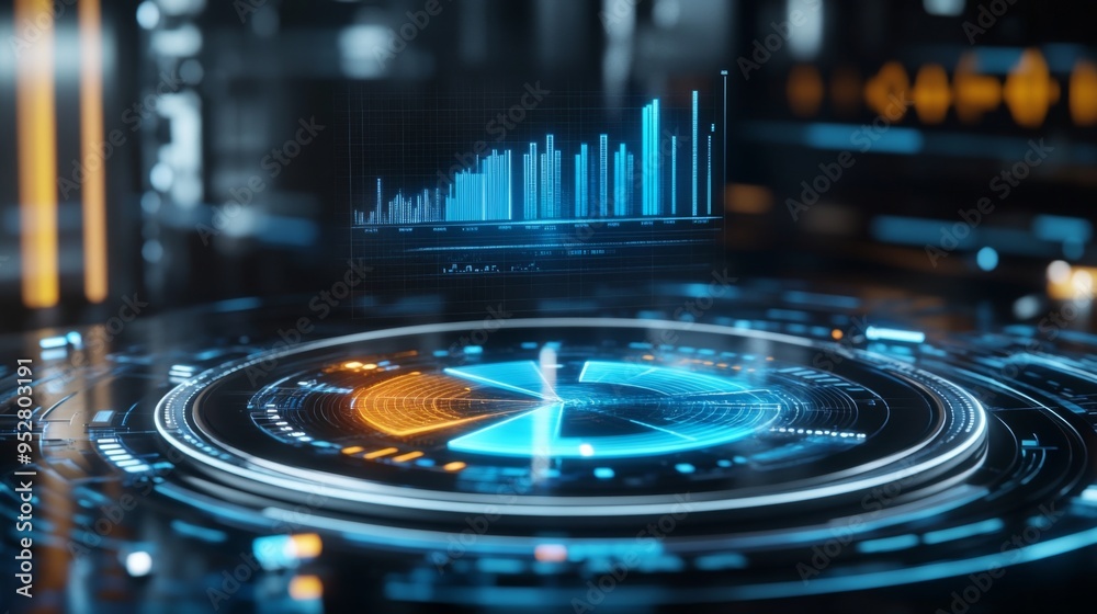Interactive 3D pie chart with animated segments and real-time data ...