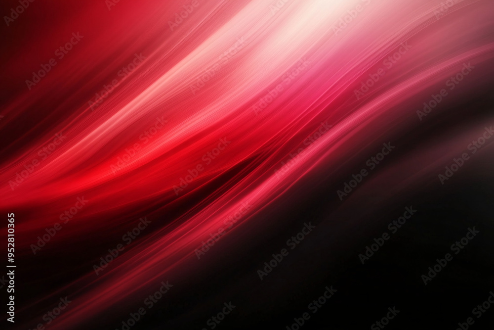 Smooth flowing waves in shades of red and black blend together ...