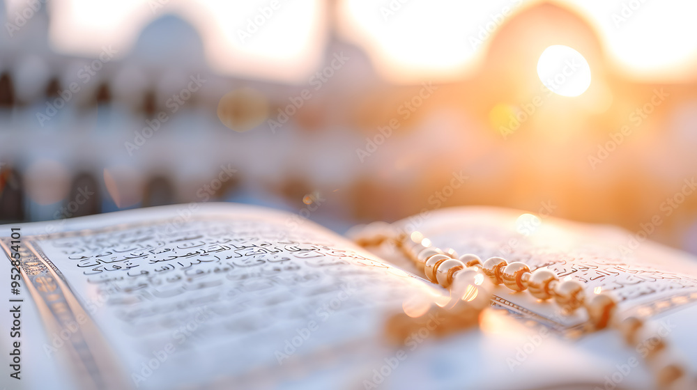 Islamic Concept - The Holy Al Quran with Written Arabic Text | Sacred ...