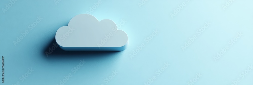 Sleek cloud computing icon displayed from a high angle, showcasing its ...