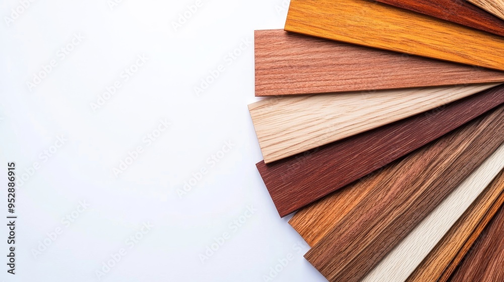 Samples of laminated, veneered, and engineered wood flooring for ...
