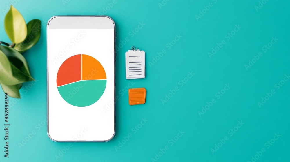Budgeting app showing a pie chart of monthly expenses, expense ...