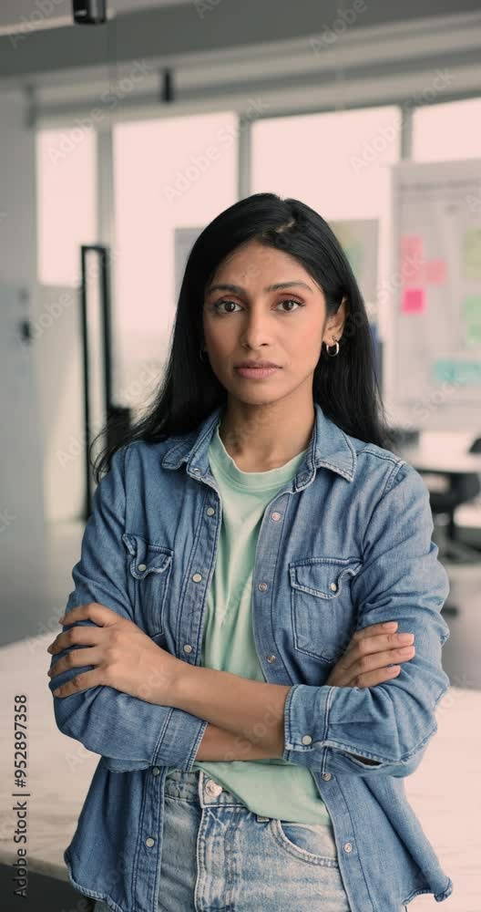 Vertical changing portraits of serious business people dressed in ...