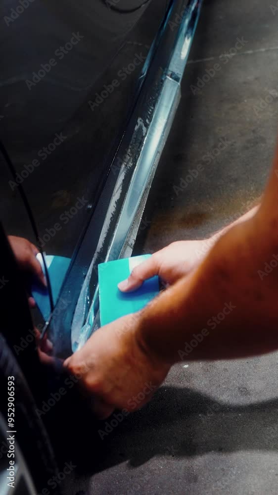 The film shows the application of ppf foil on the interior and body ...