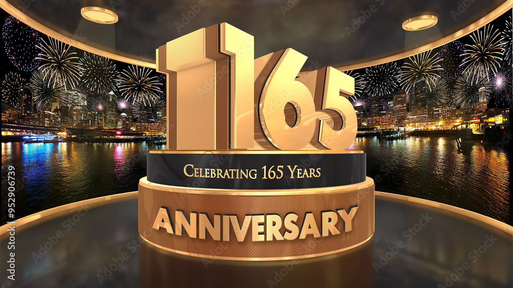 165 years, 165th anniversary illustration, backdrop, flyer, poster in ...