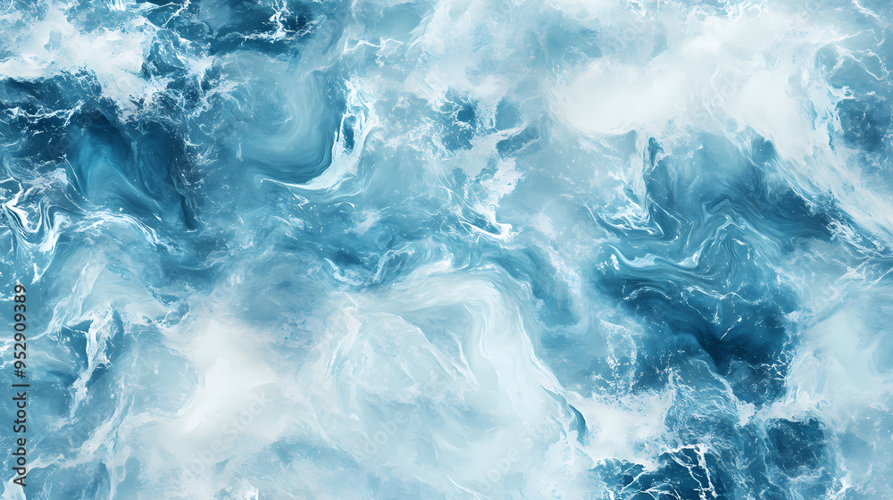 Merge the serenity of the sea with dreamlike elements in a marble ...