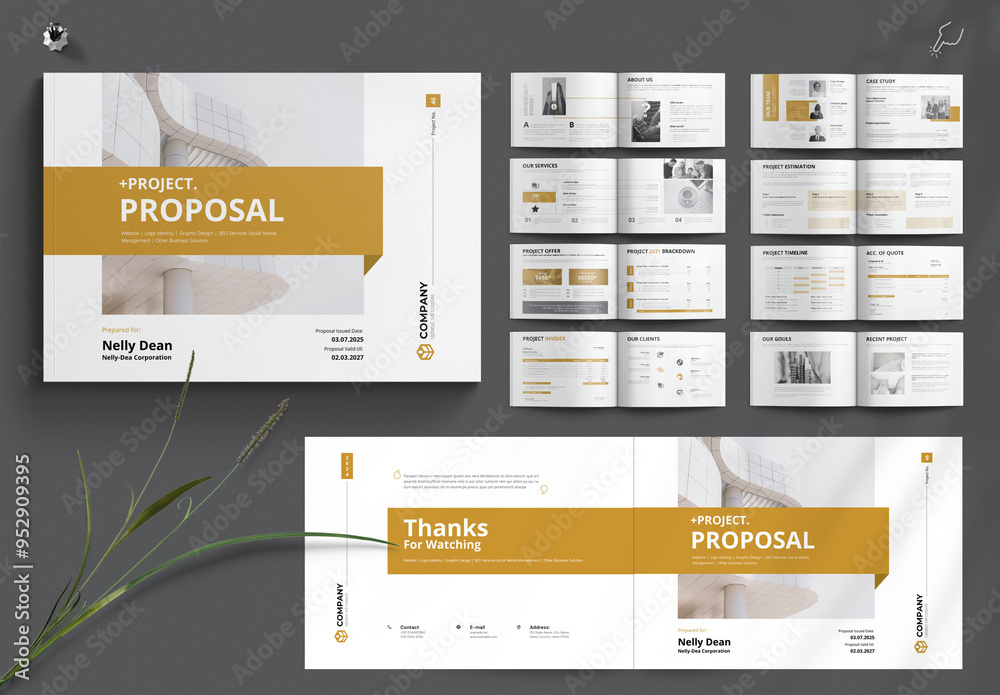 Landscape Project Proposal Layout Stock Template | Adobe Stock