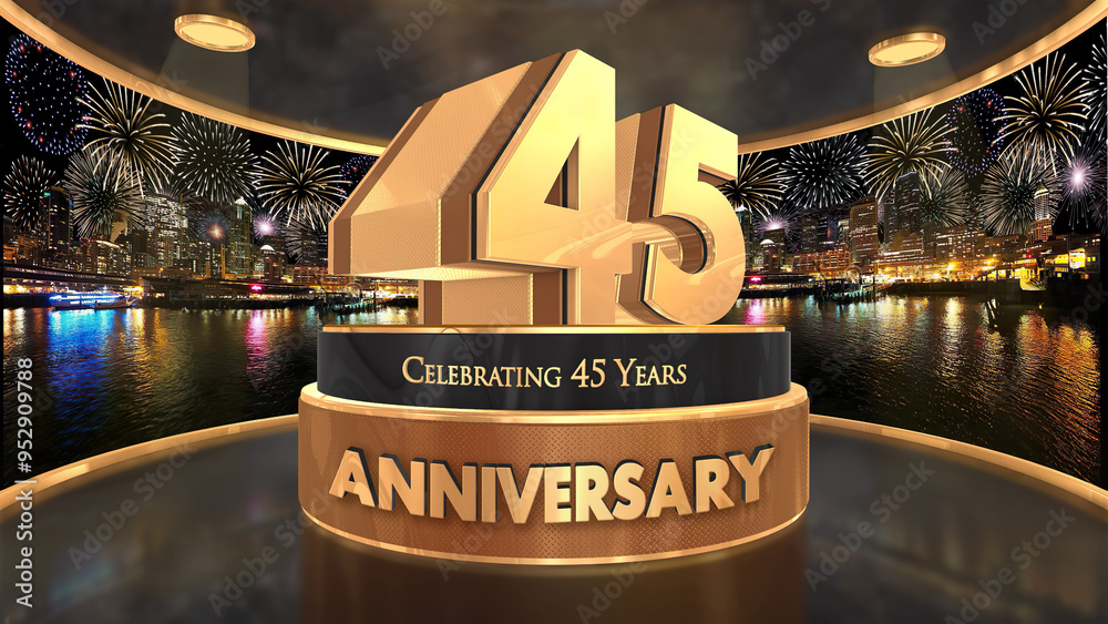 45 years, 45th anniversary illustration, backdrop, flyer, poster in 4K ...