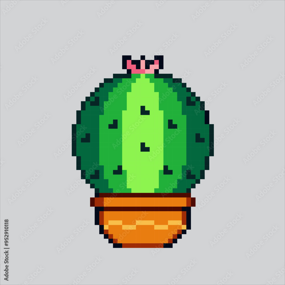 Pixel art illustration Cactus. Pixelated Cactus Plant. Cactus Desert ...