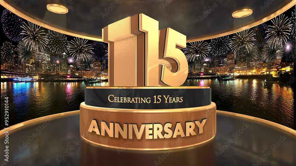 15 years, 15th anniversary illustration, backdrop, flyer, poster in 4K ...