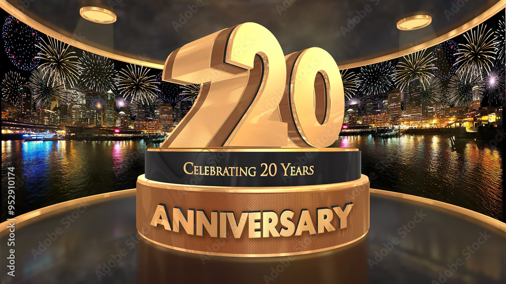 20 years, 20th anniversary illustration, backdrop, flyer, poster in 4K ...