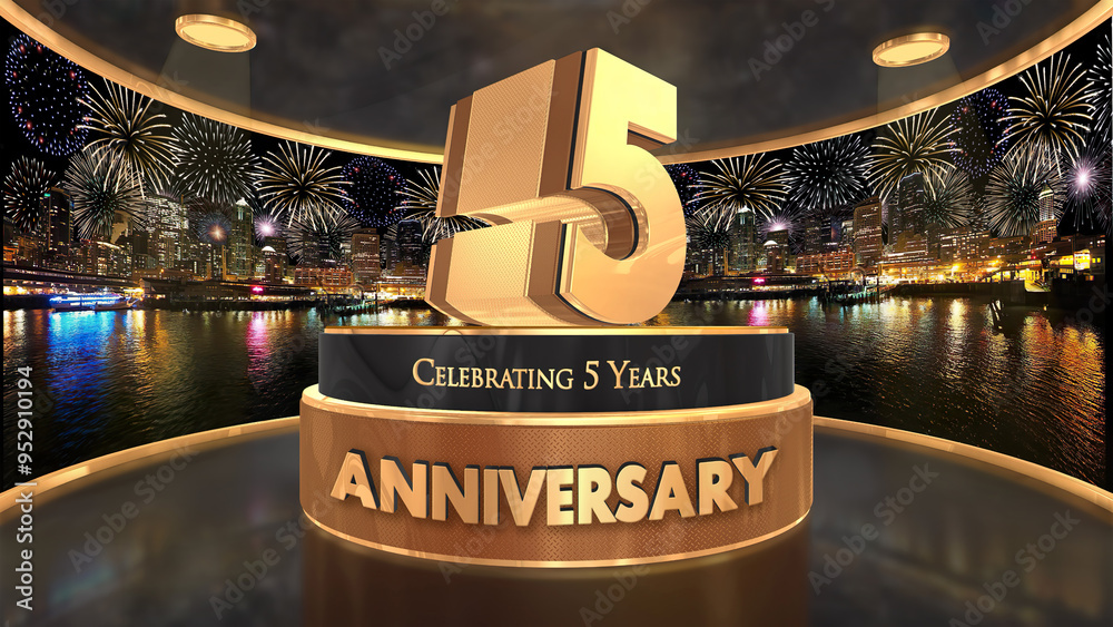 5 years, 5th anniversary illustration, backdrop, flyer, poster in 4K ...