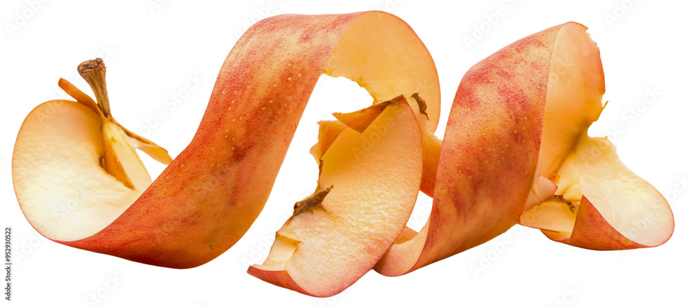 Red apple fruit peel isolated on transparent background. Healthy ...