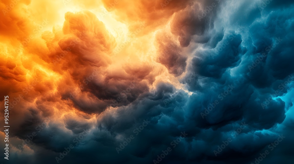 Dramatic Atmospheric Turbulence With Stormy Billowing Dark Clouds and ...