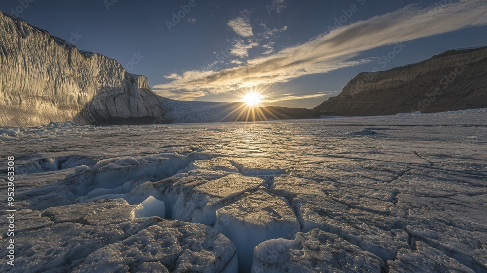 Arctic glaciers are melting rapidly, showcasing reflections of climate change beneath a ...