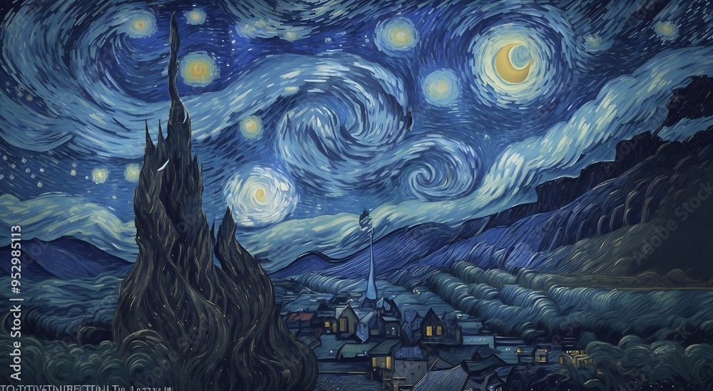 A stunning pixel art reimagining of Van Gogh's iconic 'Starry Night ...
