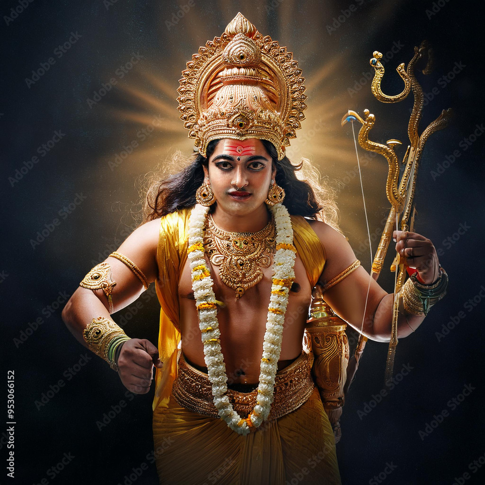 Rama in Hindu Believes with traditional property of india Stock Photo ...