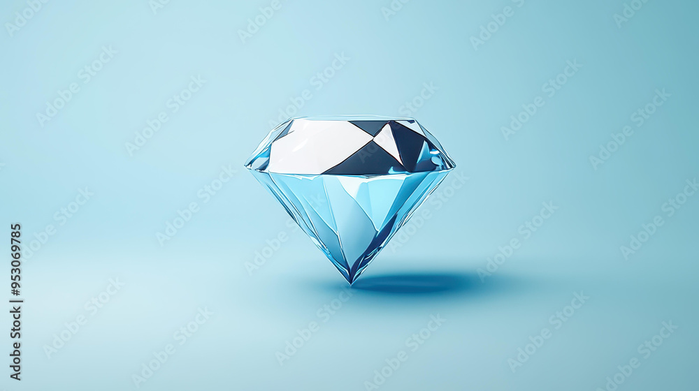 A sleek 3D diamond render icon with modern textures, perfect for adding ...