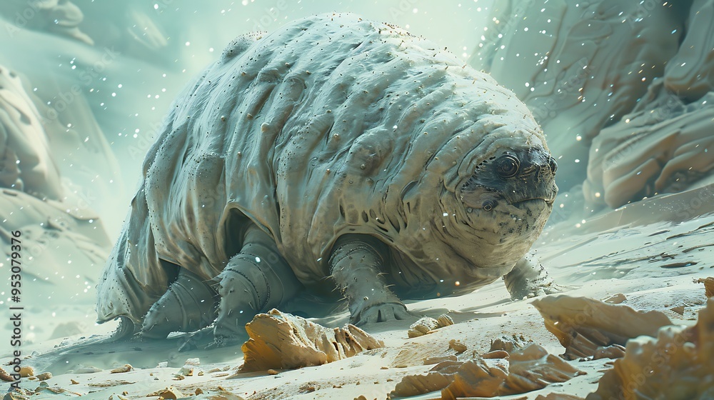 Tardigrade in space, an artistic concept of an astrobiology experiment ...