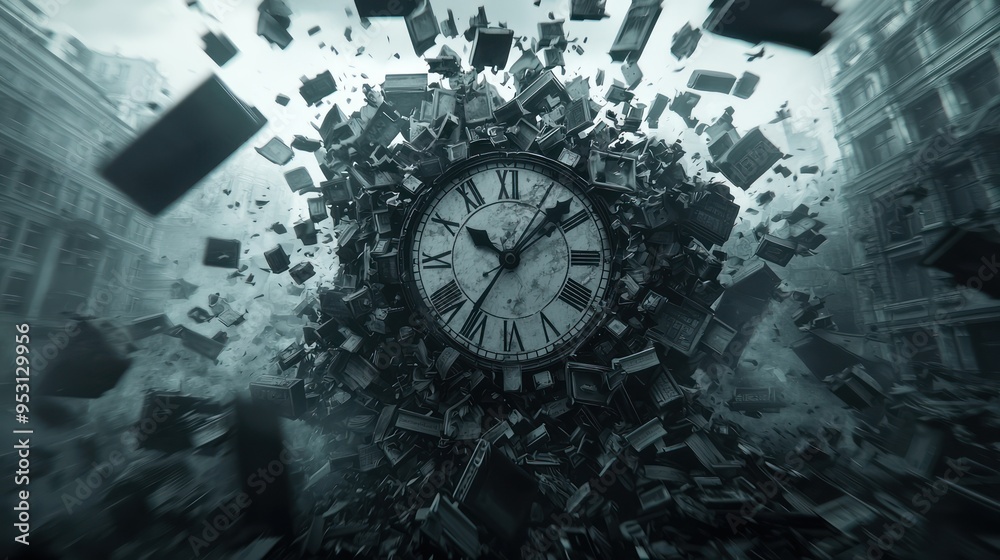 Ethereal Time Portal: Clock Tower with Poetry Verses in Forgotten City ...