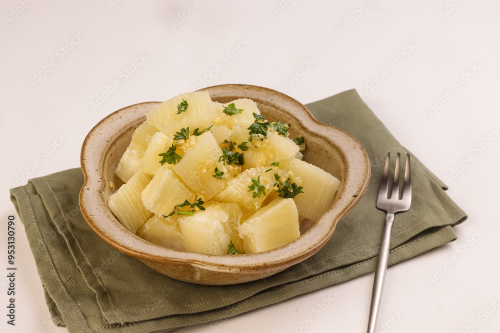 Yuca Con Mojo is Popular Latin Dish That Boiled Cassava with Garlic ...