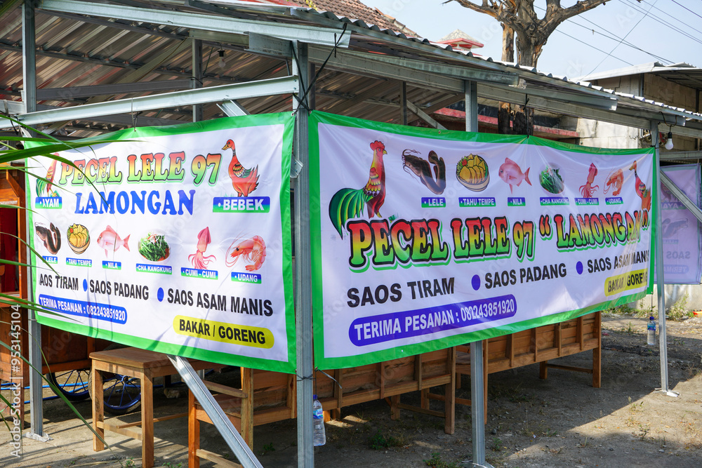 Pati, Indonesia - September 01, 2024 : Banners for traditional stalls ...