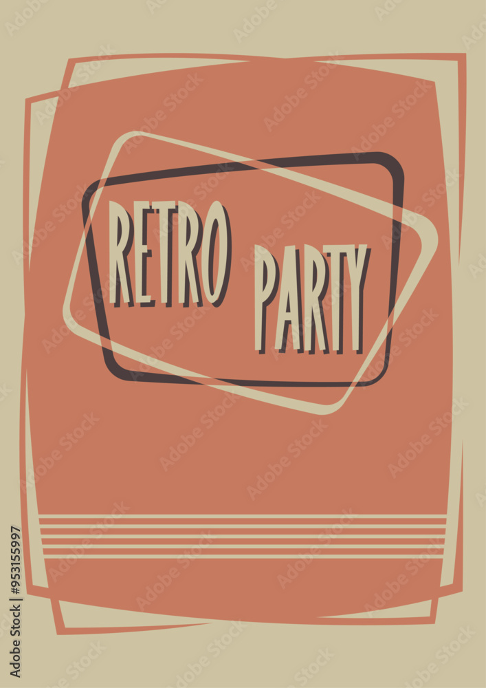 1960s Background, Vector Abstract Template for Retro Party's Posters ...