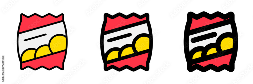 Editable potato chips bag vector icon. Part of a big icon set family ...