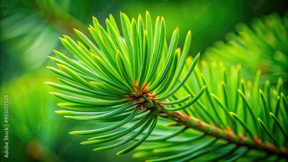 Delicate, intricate details of a single pine needle are captured in ...