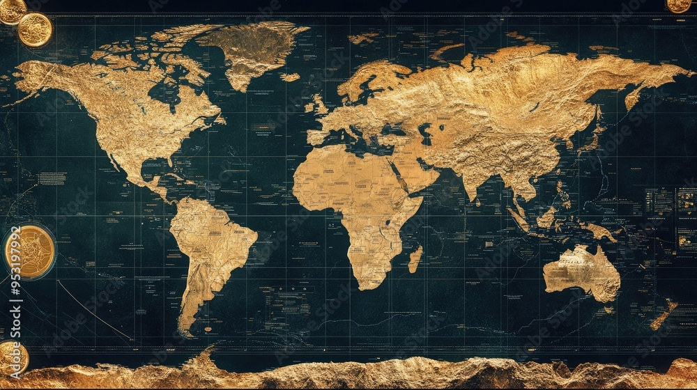 Geopolitical map featuring key locations of gold, cobalt, and lithium ...