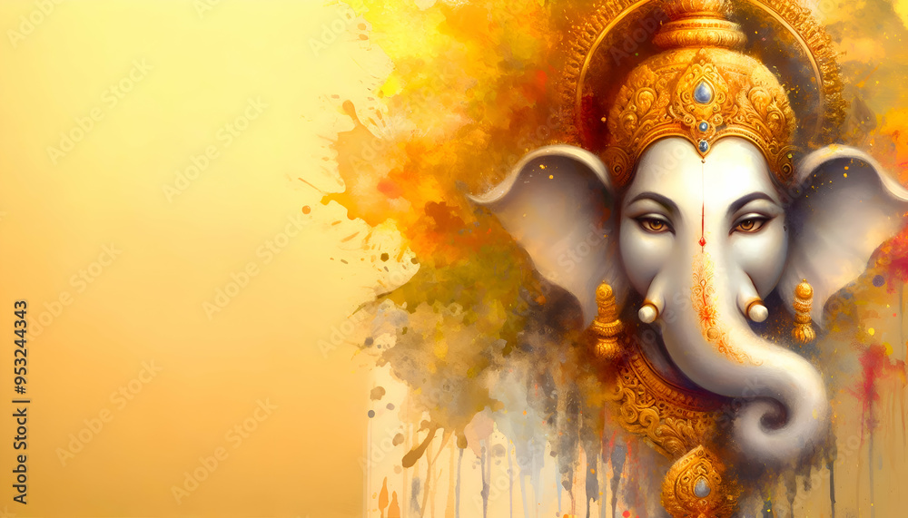 illustration of Lord Ganpati background for Ganesh Chaturthi festival ...