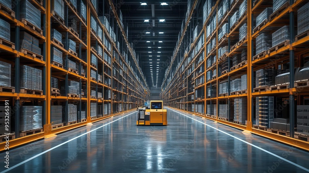 A high-tech logistics facility featuring AI-powered coordination ...