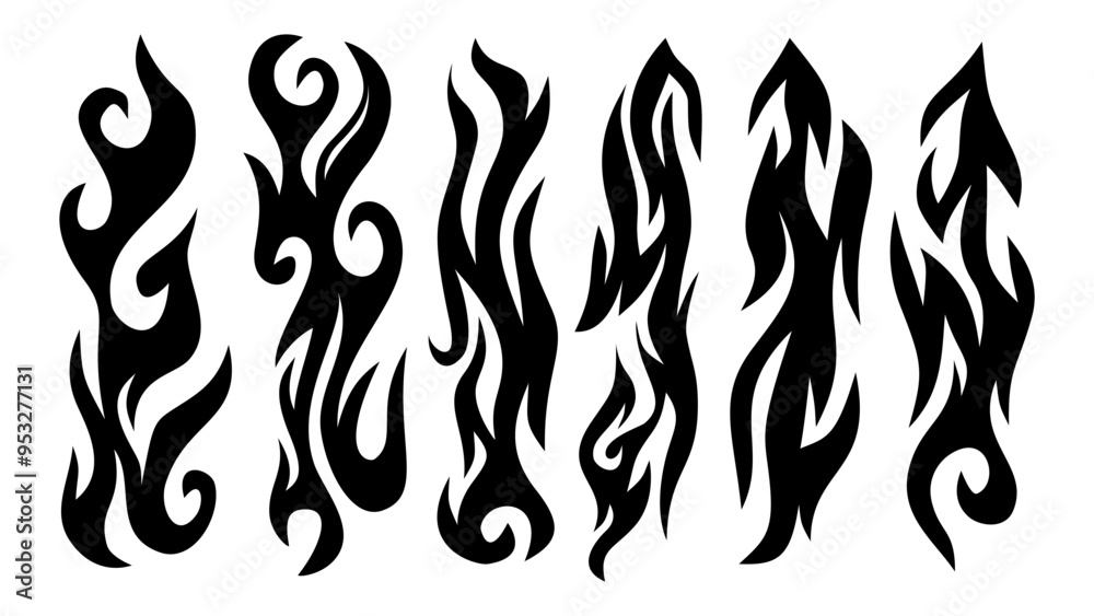 tribal fire symbol design. fire flame vector illustration. Flame decal ...