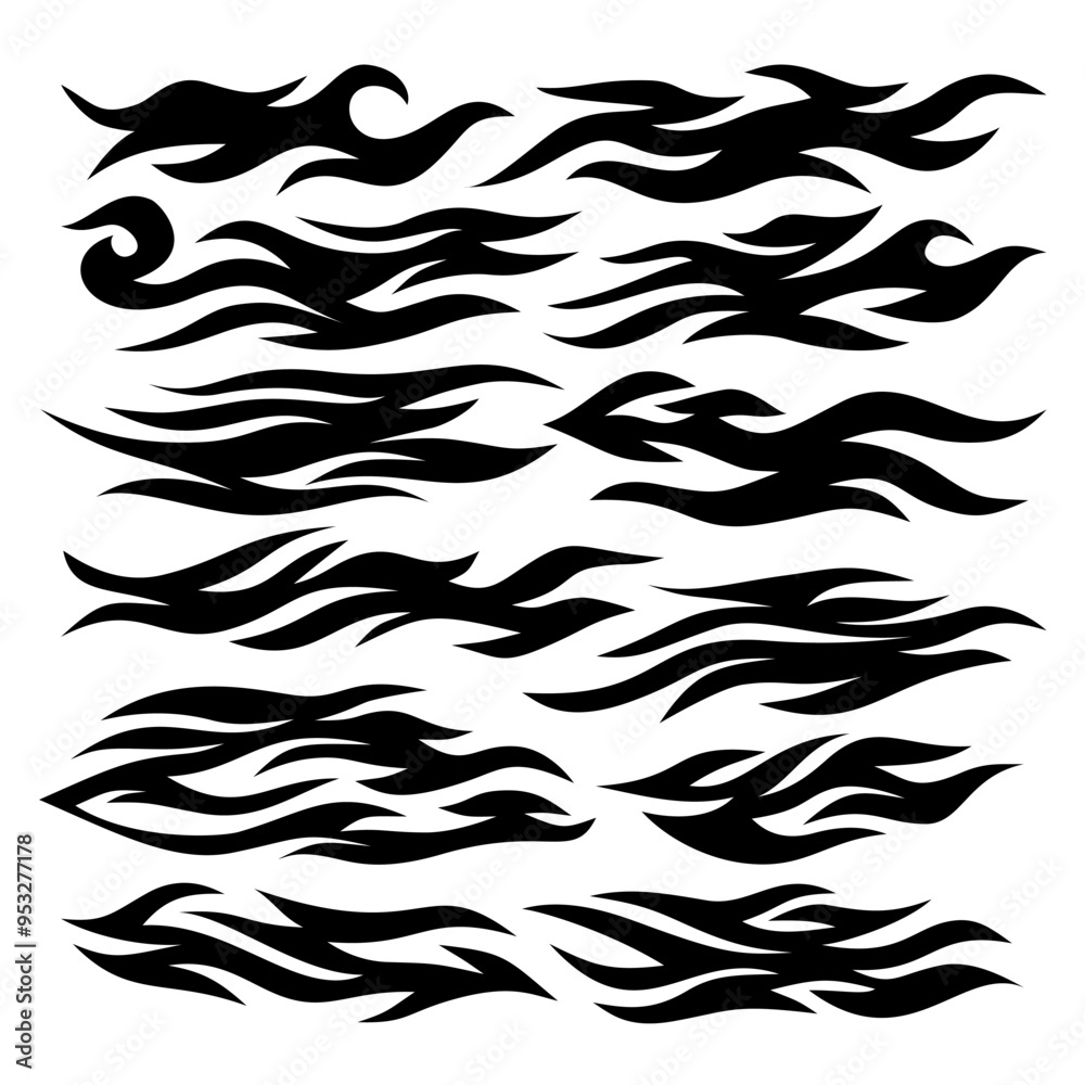 tribal fire symbol design. fire flame vector illustration. Flame decal ...