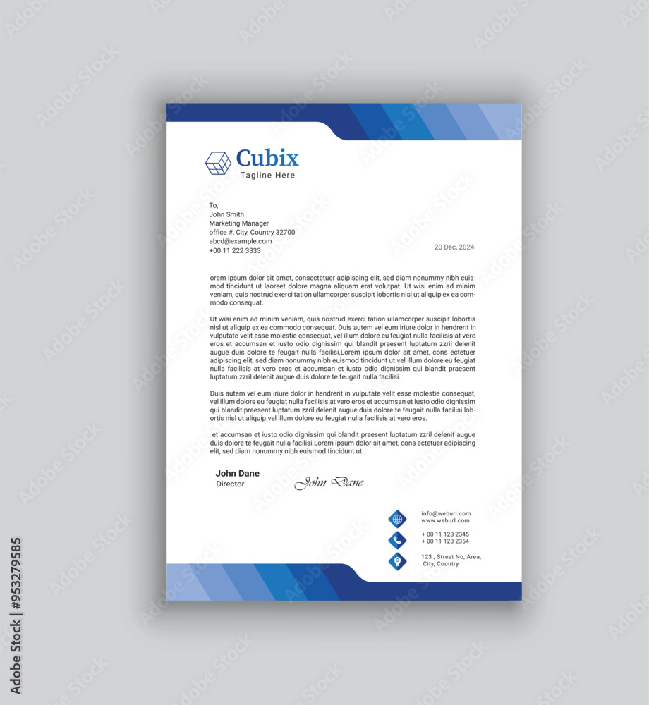 corporate modern letterhead design template. creative modern letterhead ...