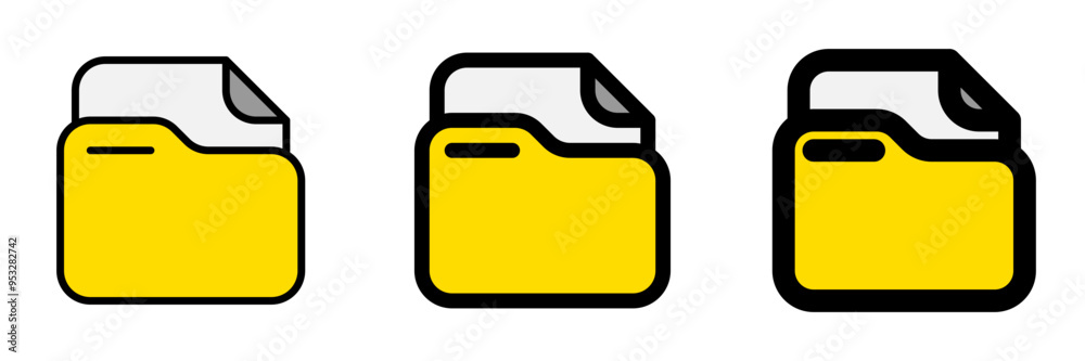 Editable vector file document folder icon. Part of a big icon set ...