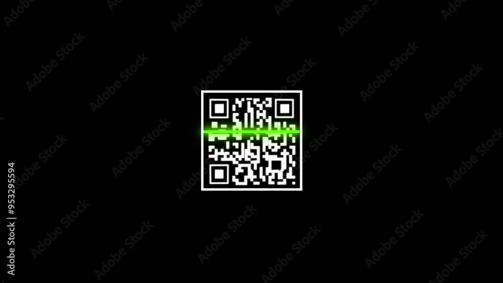 QR code for payment. Scan qr code icon with laser. Isolated on black ...