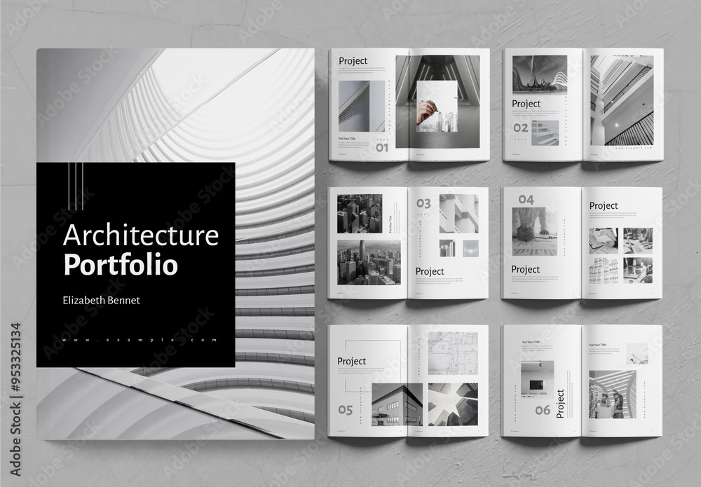 Architecture Portfolio Layout Stock Template | Adobe Stock