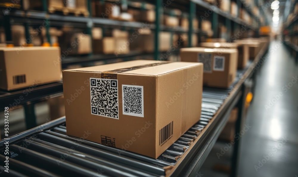 Automatic logistics management. packaging into the warehouse workflow ...