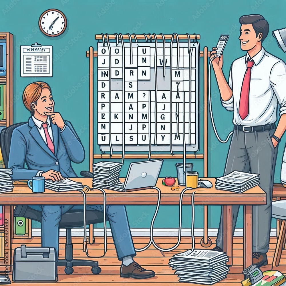 Office Hangman A word guessing game where employees try to figur Stock ...