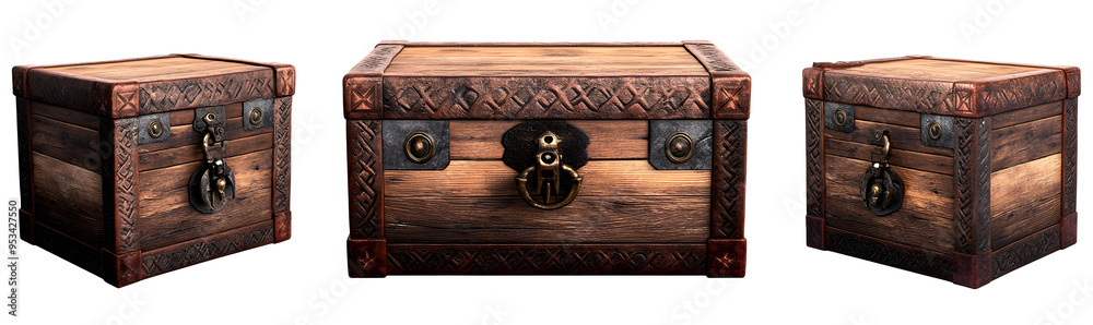 mediaeval opened unlocked and closed locked treasure antique vintage ...