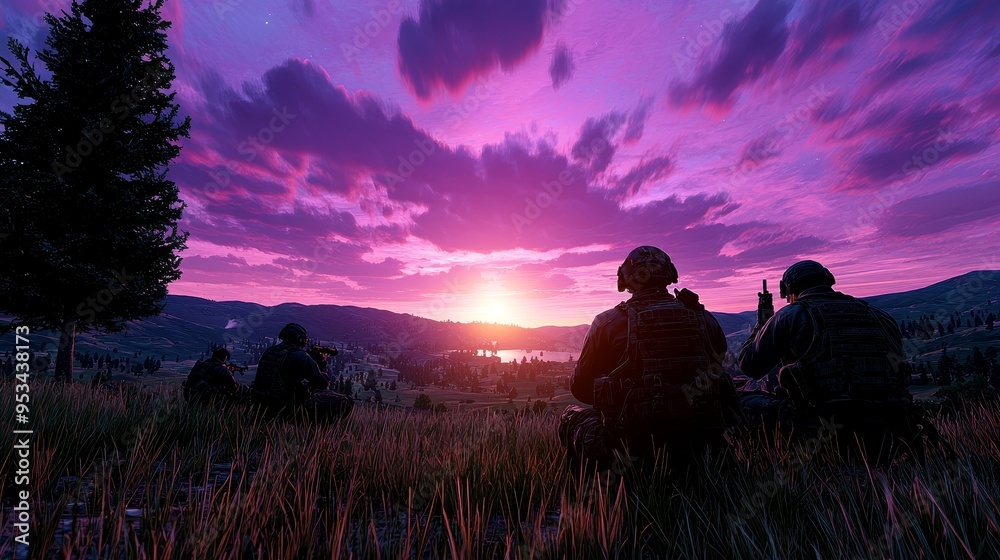 Group of survivors defending post-apocalyptic stronghold, fortified ...