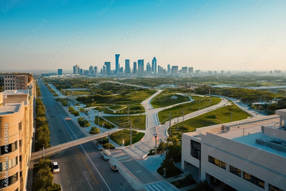 Dreamland Plateau with Urban Thoroughfares and Scenic Skyline Views ...