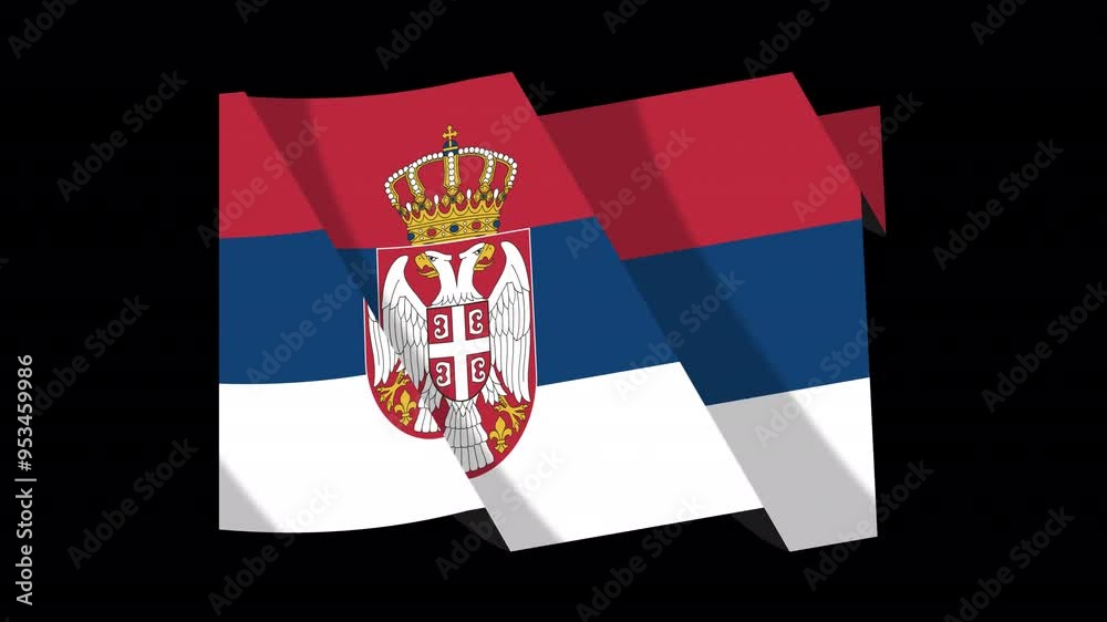 Looping Animation of the Serbia Flag with Alpha Channel, Waving Flag 4K ...